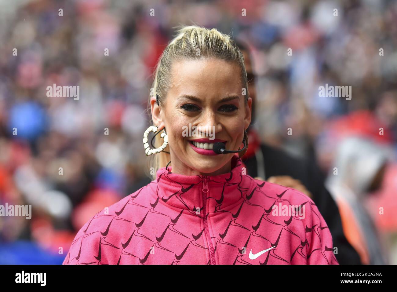Former Pussycat Doll singer Kimberly Wyatt performs at halftime during ...