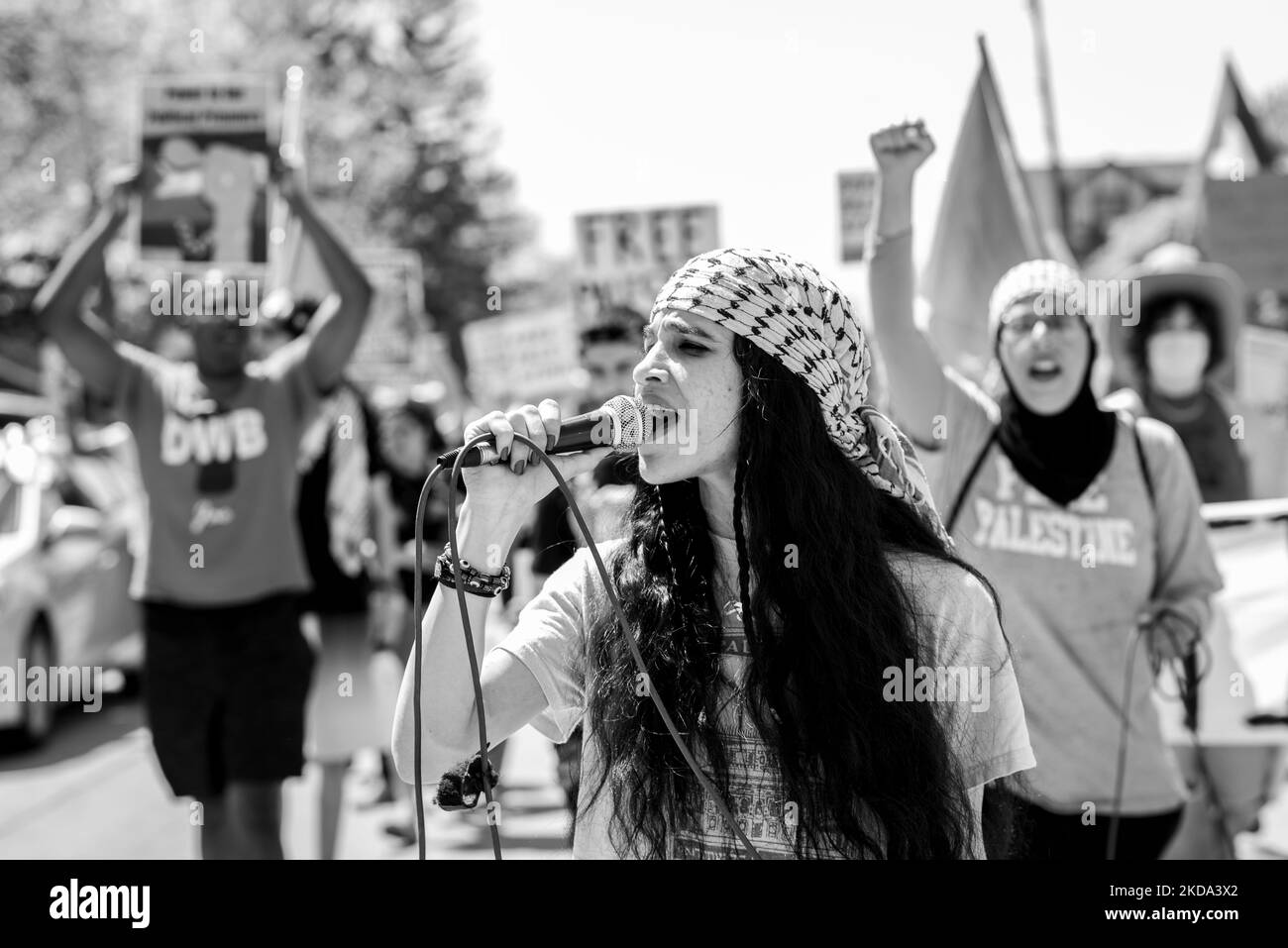 The Palestinian Youth Movement held a rally, march, and community ...