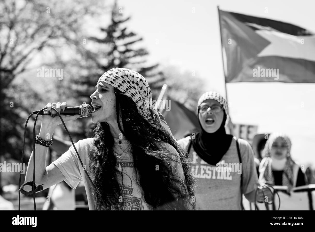 The Palestinian Youth Movement held a rally, march, and community ...