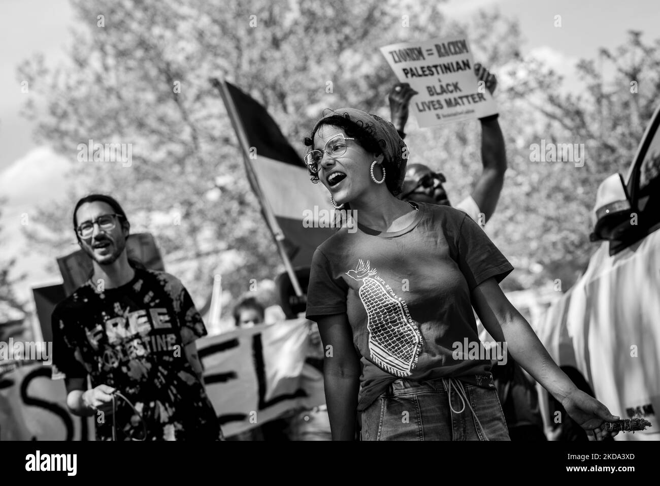 The Palestinian Youth Movement held a rally, march, and community ...