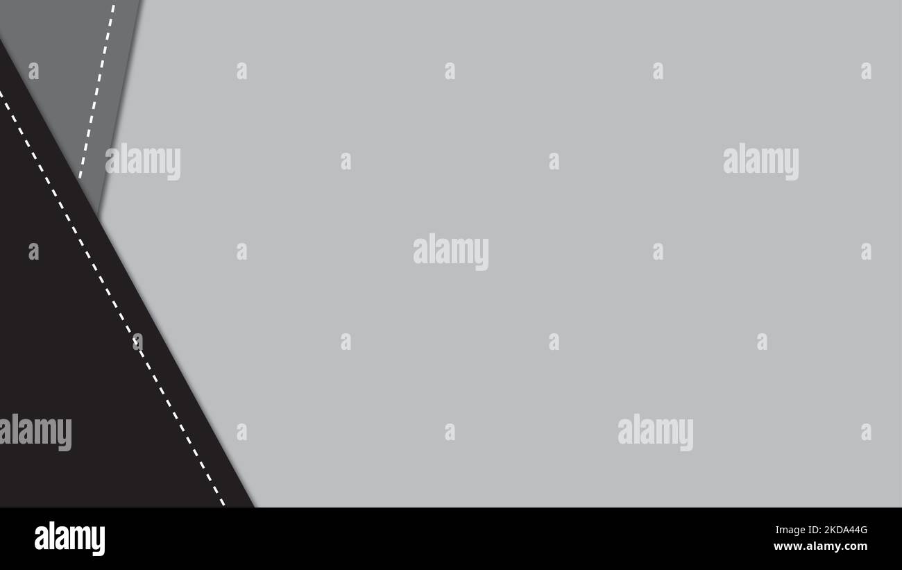 A flat presentation background template in shades of grey with dashed ...