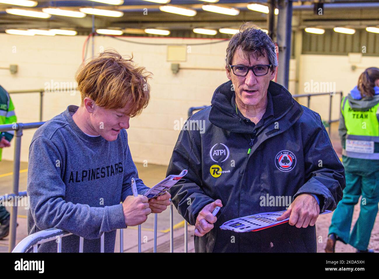 Belle Vue ATPI Aces manager Mark Lemon (right) with Seth Crump son of ...