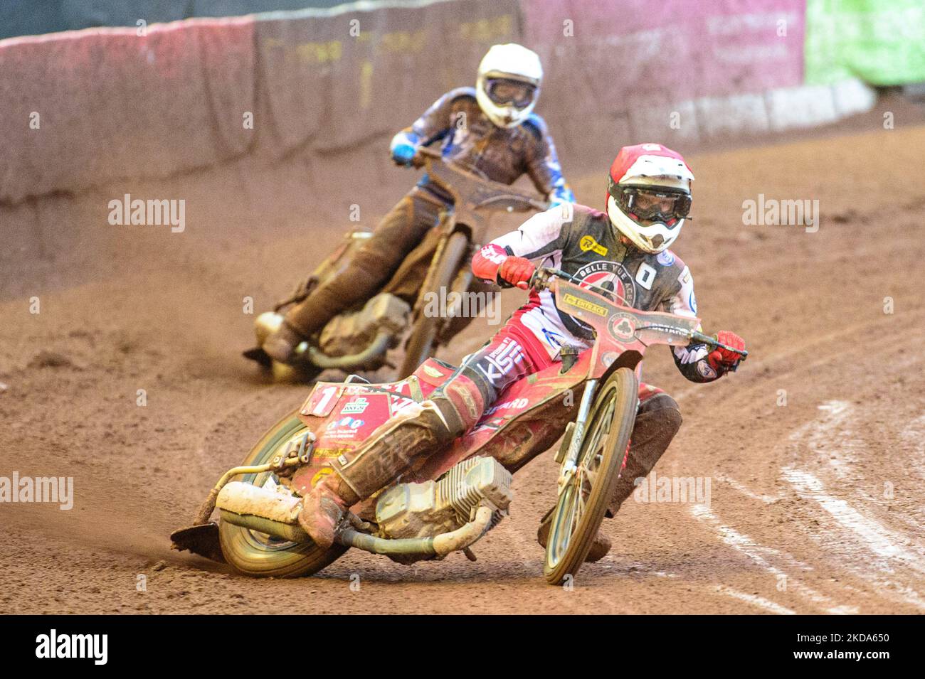 Max Fricke (Red) leads Josh Pickering (White) during the SGB ...