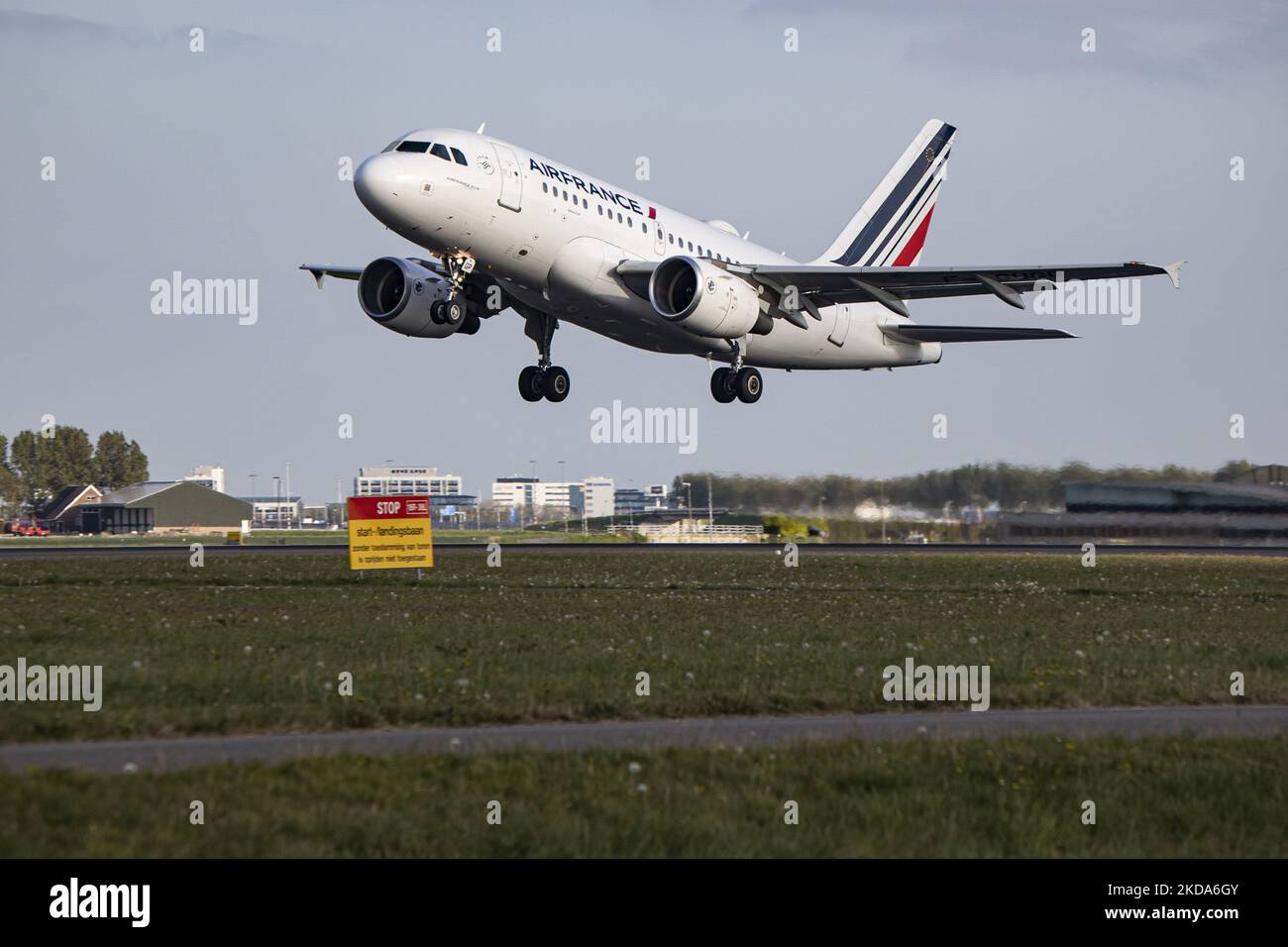 Air France Airbus A318 aircraft as seen during take off and flying ...