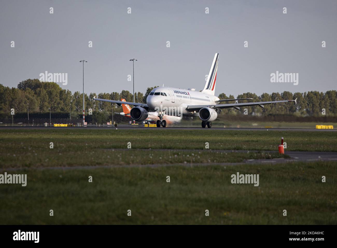 Air France Airbus A318 aircraft as seen during take off and flying ...