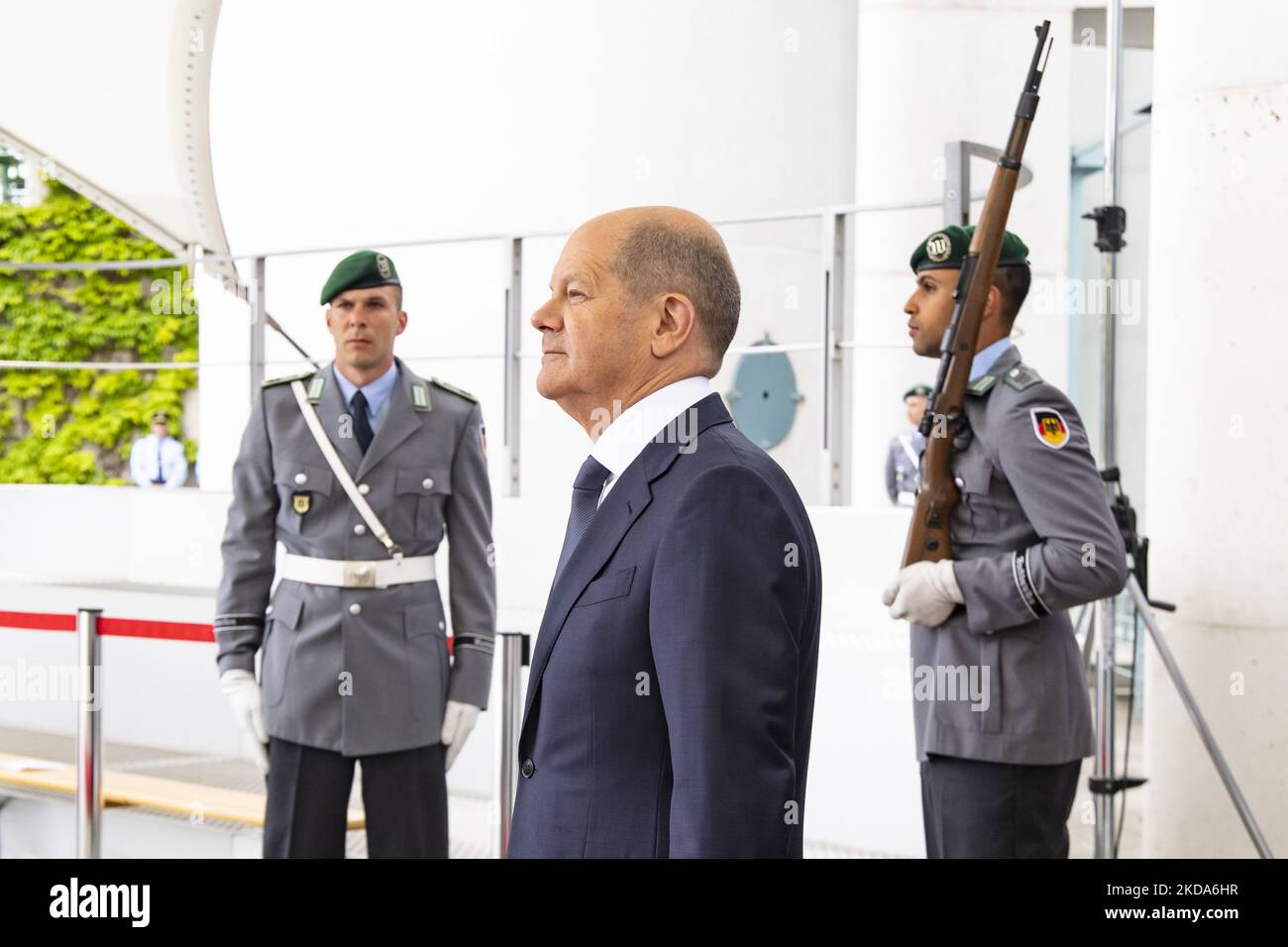 German Chancellor Olaf Scholz arrives to receive Prime Minister of ...