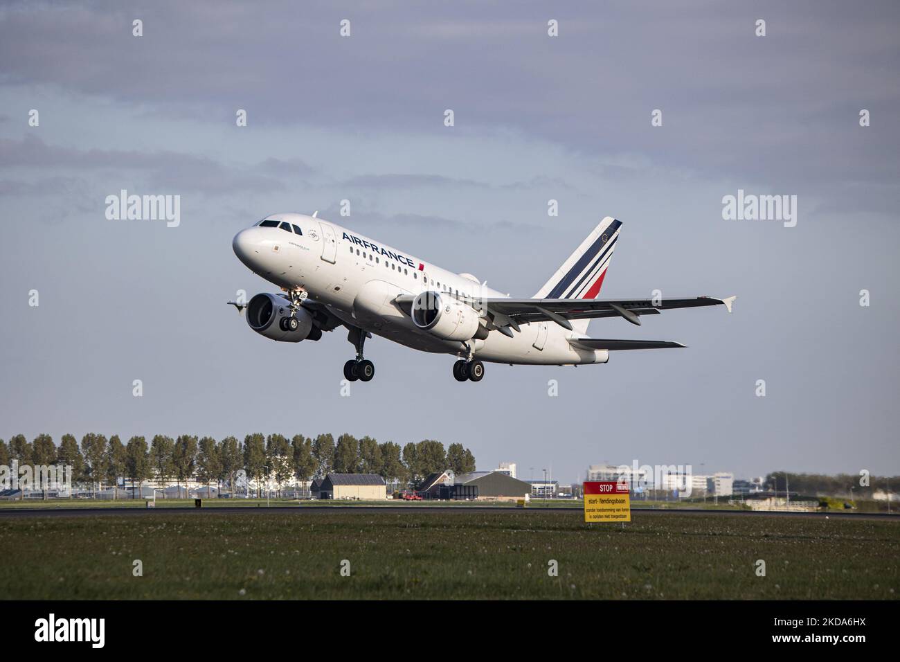 Air France Airbus A318 aircraft as seen during take off and flying ...