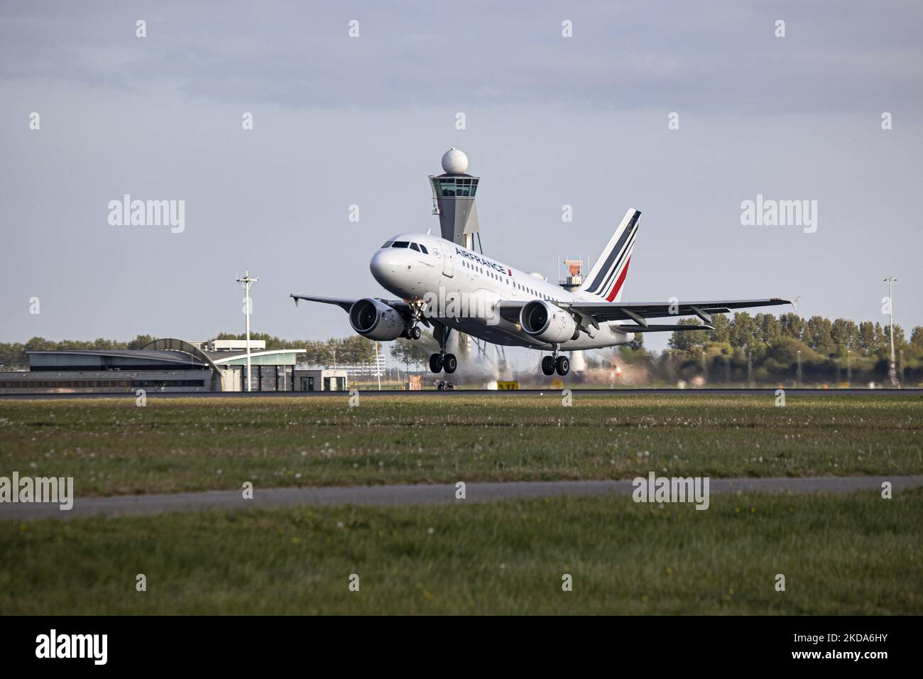 Air France Airbus A318 aircraft as seen during take off and flying ...