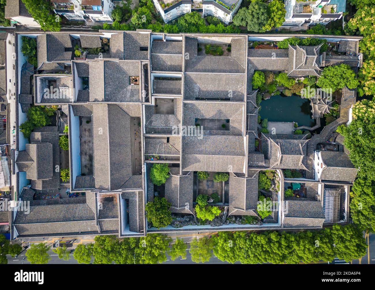 An aerial view of the Classical Gardens of Suzhou in China Stock Photo ...