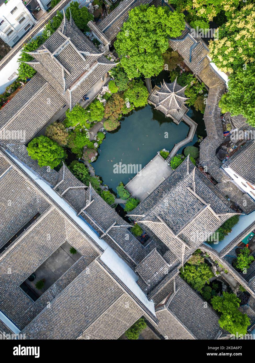 An aerial view of the Classical Gardens of Suzhou in China Stock Photo ...