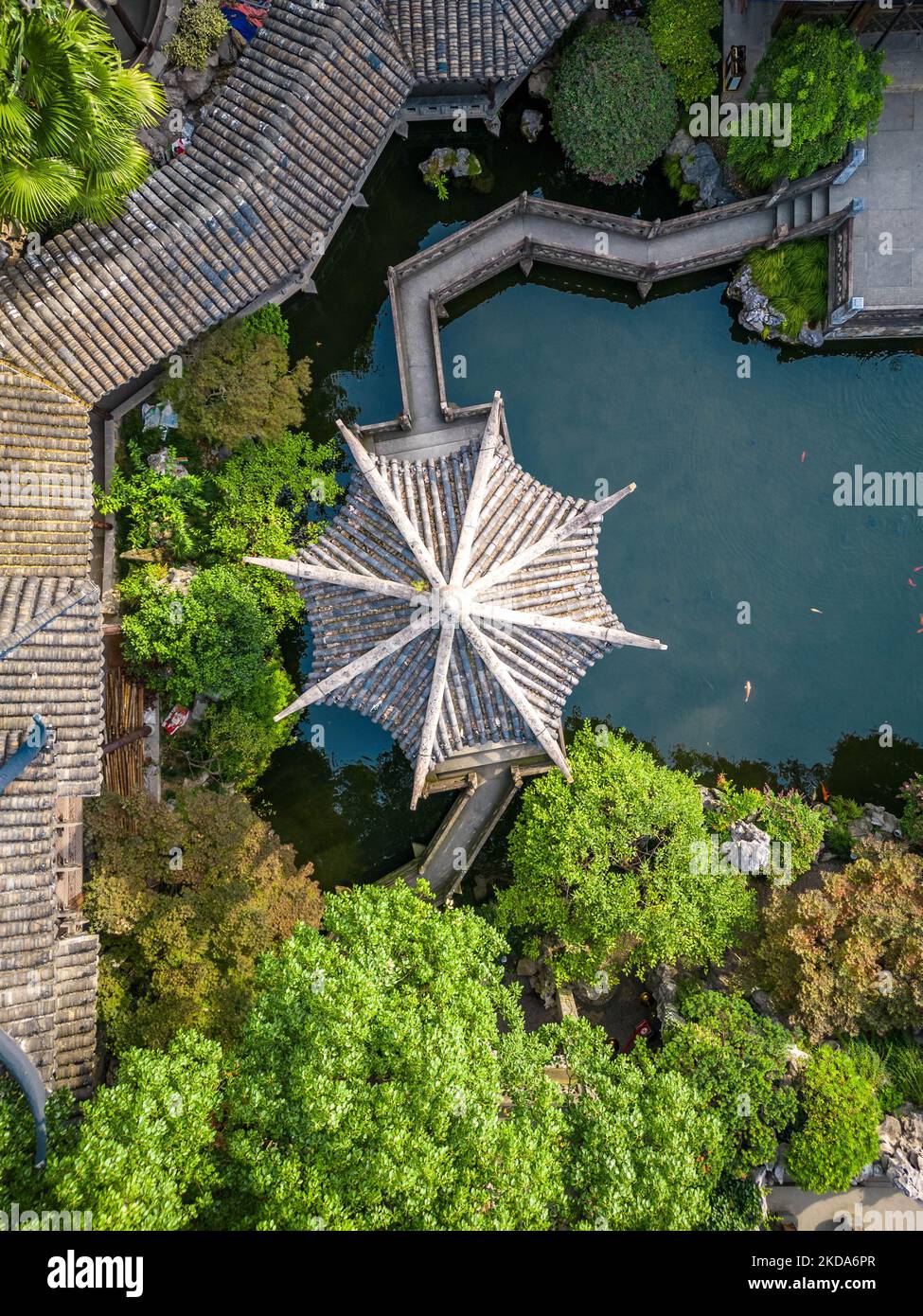 An aerial view of the Classical Gardens of Suzhou in China Stock Photo ...