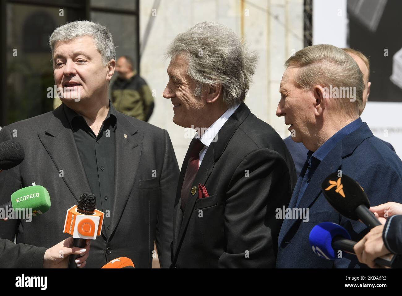 Former Ukrainian Presidents Leonid Kuchma, Viktor Yushchenko and Petro ...
