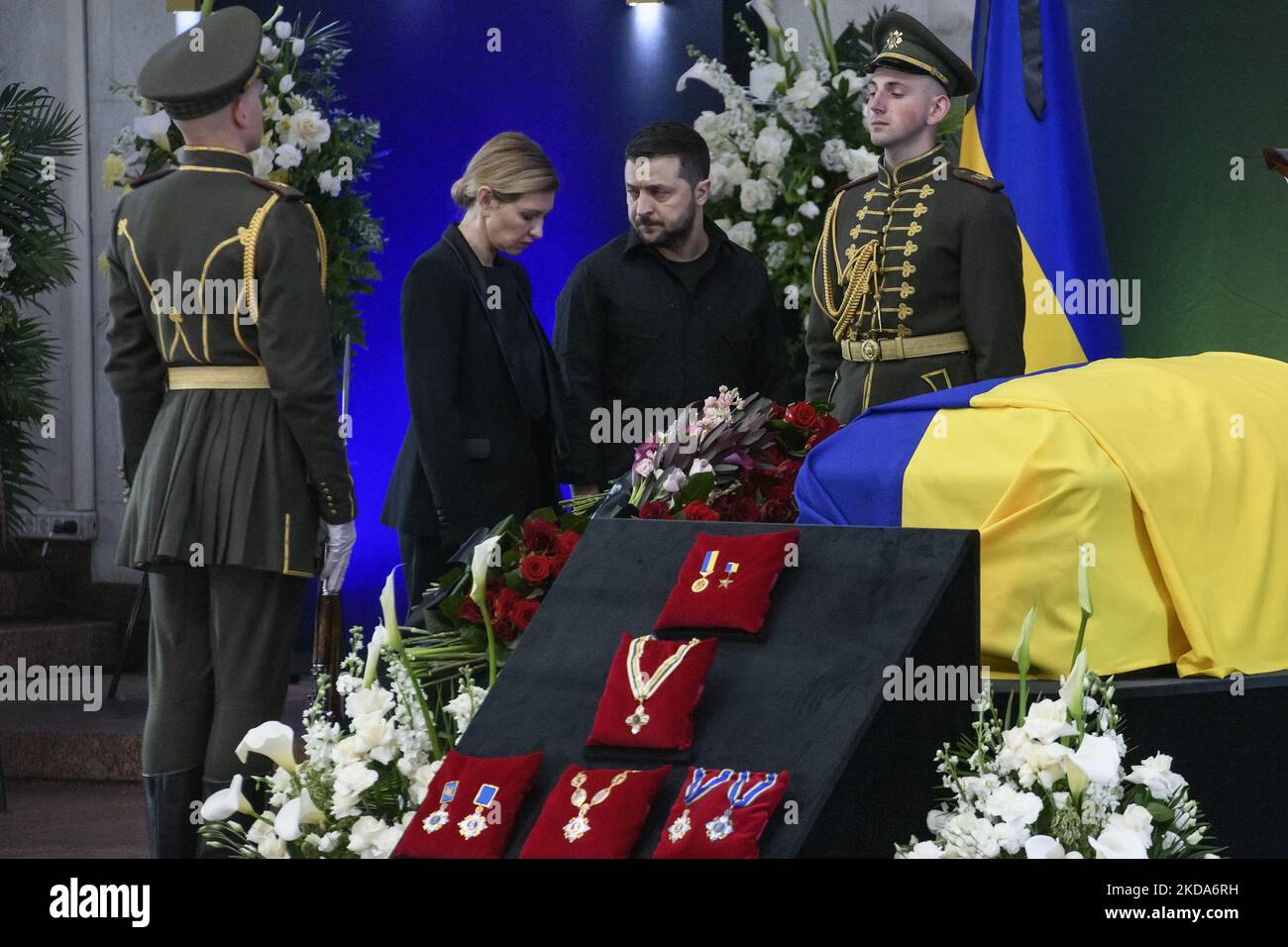 Ukraine's President Volodymyr Zelensky and his wife Olena Zelenska stay ...