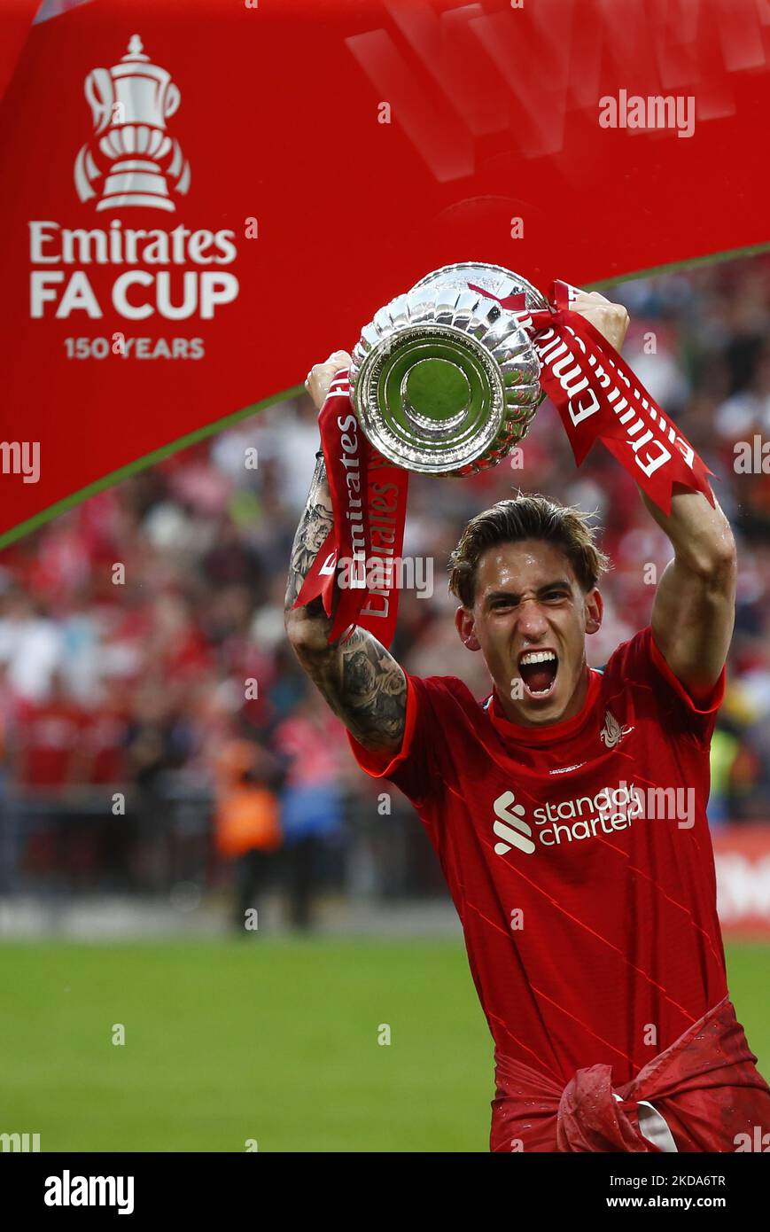 Liverpool's Diogo Jota left the Trophy FA Cup Final between Chelsea and ...