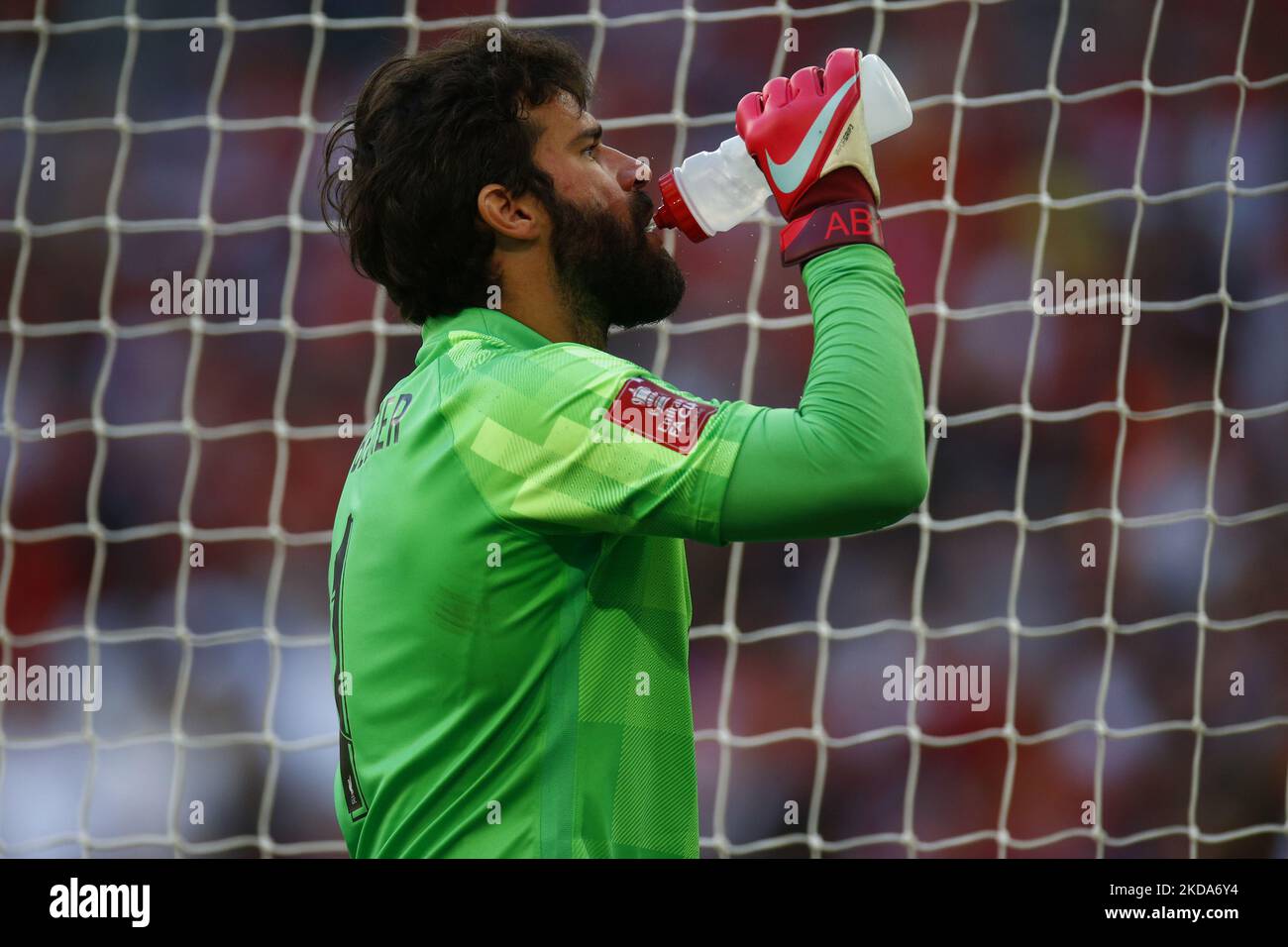 Liverpool's Alisson Becker during FA Cup Final between Chelsea and ...
