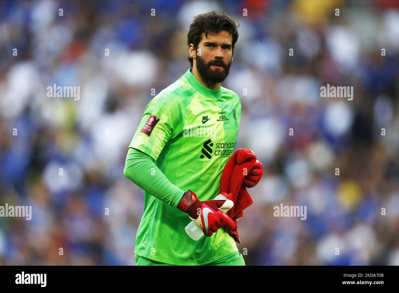Liverpool's Alisson Becker during FA Cup Final between Chelsea and ...