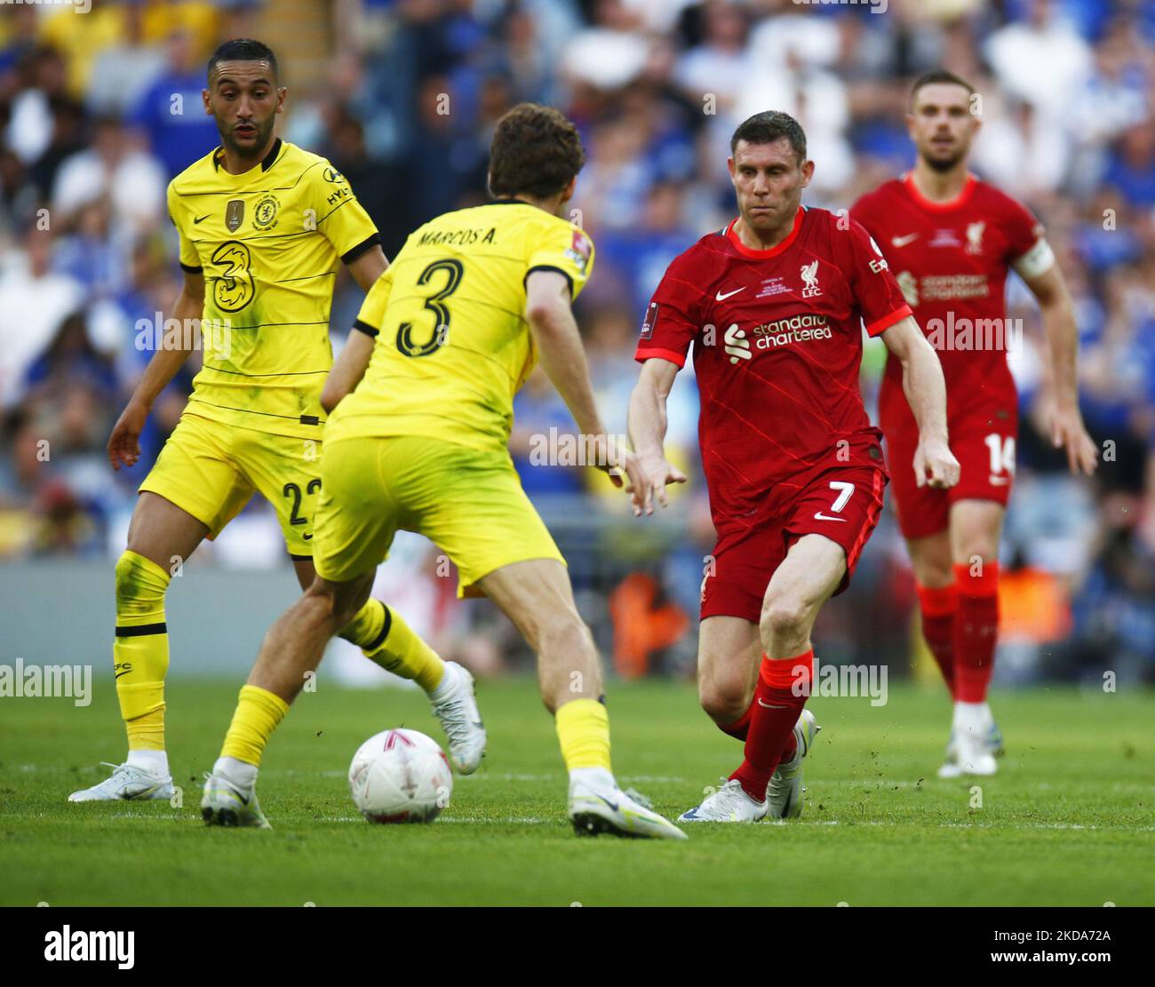 Liverpool's James Milner during FA Cup Final between Chelsea and ...