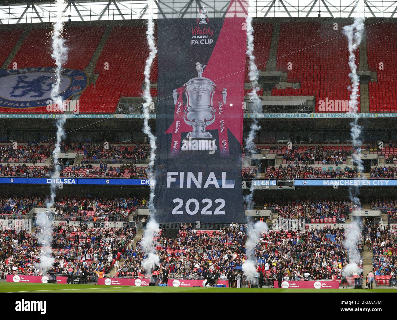 Flares before kick off during Women's FA Cup Final between Chelsea ...