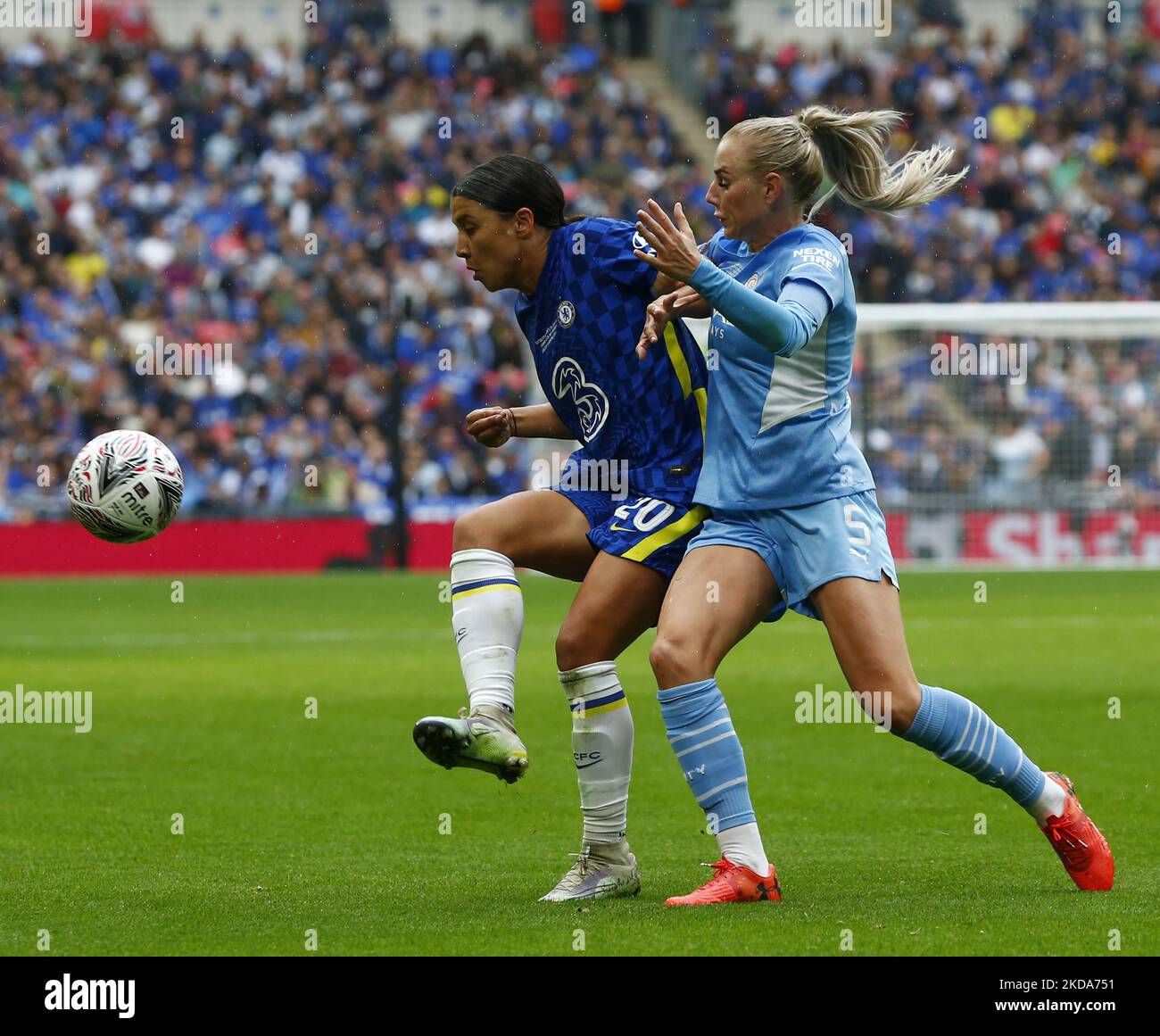LONDON, ENGLAND - MAY 15:L-R Chelsea Women Sam Kerr and Alex Greenwood ...