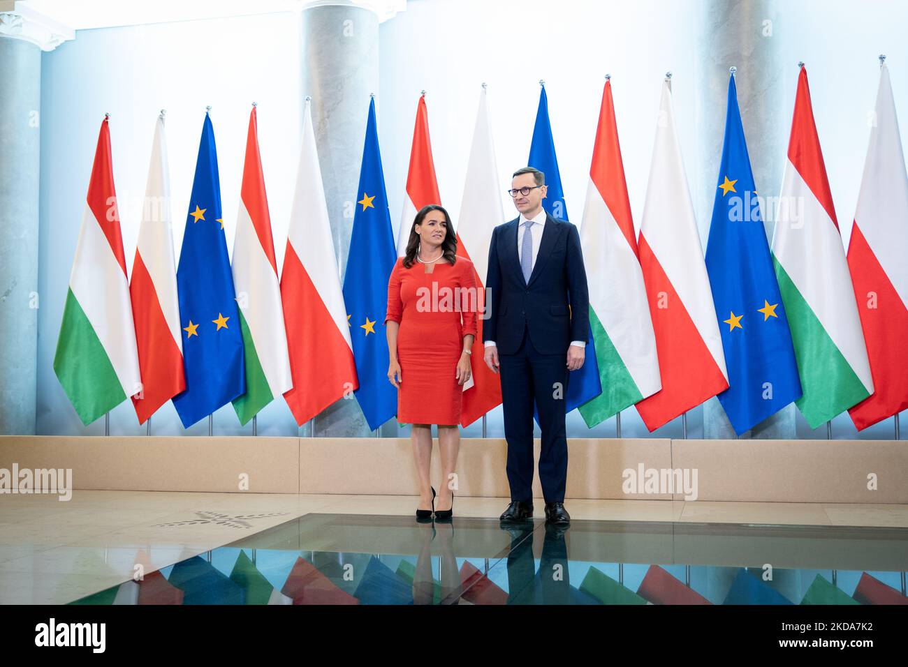 Hungarian President Katalin Novak meets Polish Prime Minister Mateusz ...