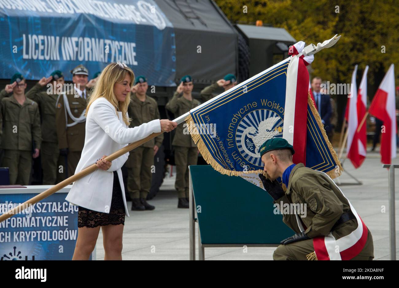 An official conferment navy Air Force military parade with secretary of ...