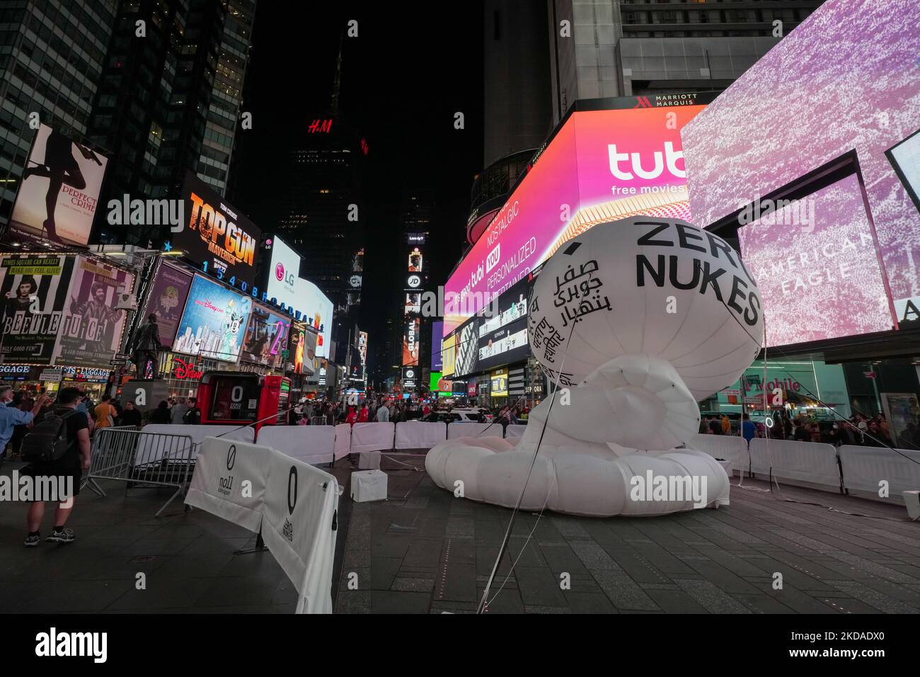 View of Pedro Reyes' art installation: ZERO NUKES in Times Square on ...