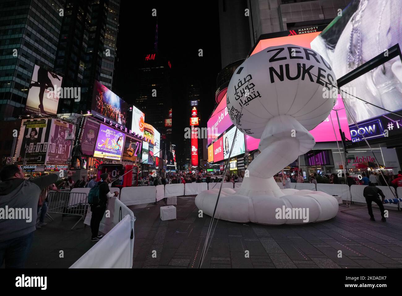 View Of Pedro Reyes Art Installation Zero Nukes In Times Square On