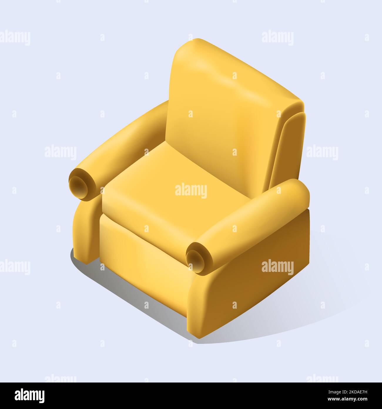 A yellow armchair icon on pastel background for logo Stock Vector Image ...
