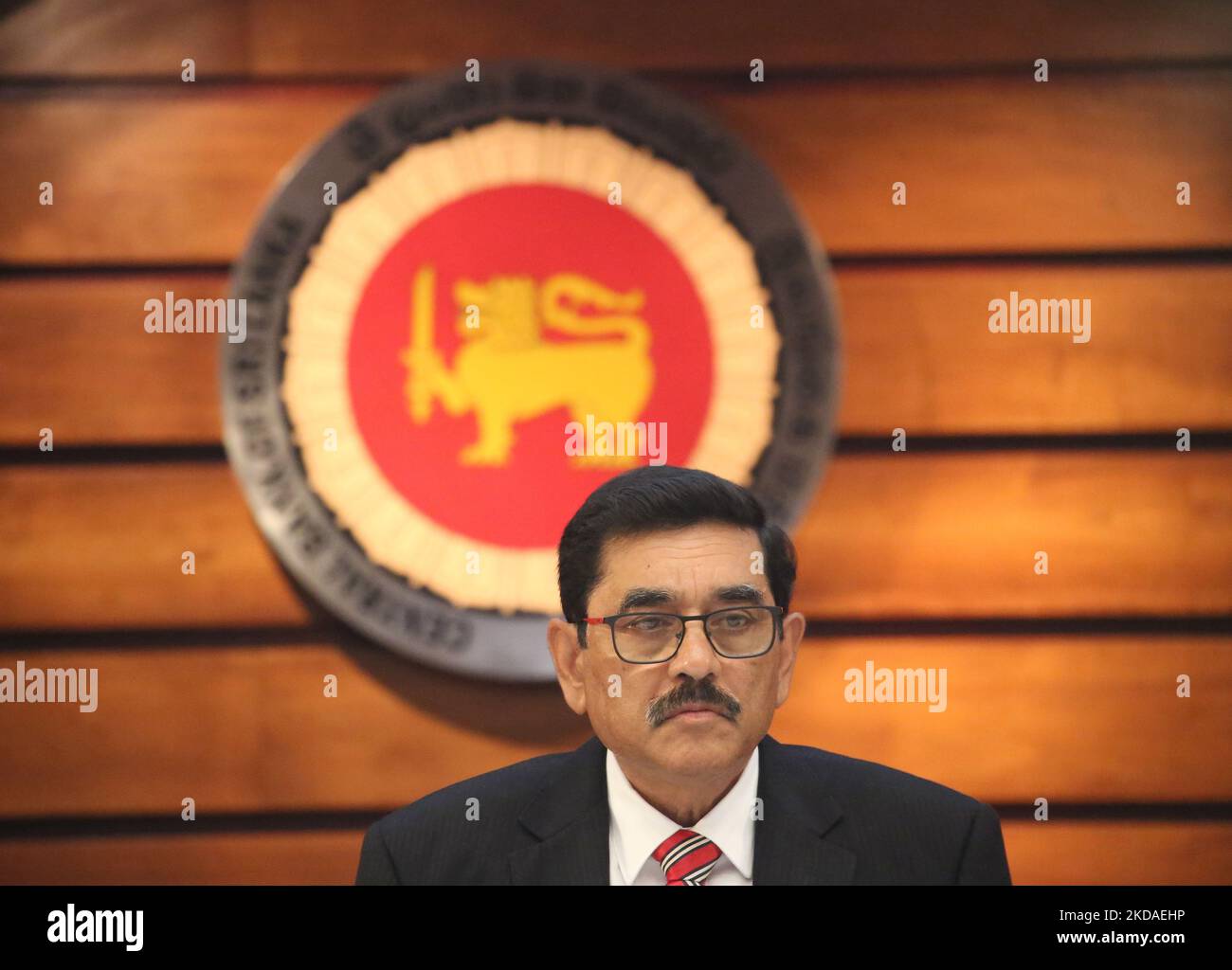 Governor of Sri Lankan Central Bank Nandalal Weerasinghe during a media ... Governor of Sri Lankan Central Bank Nandalal Weerasinghe during a media ...