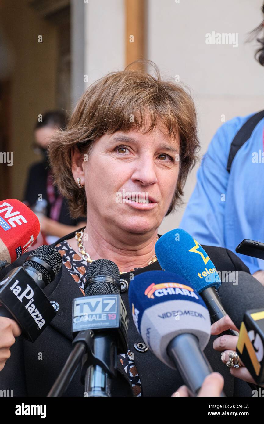 Maria Cristina Messa, minister of university and research during the ...