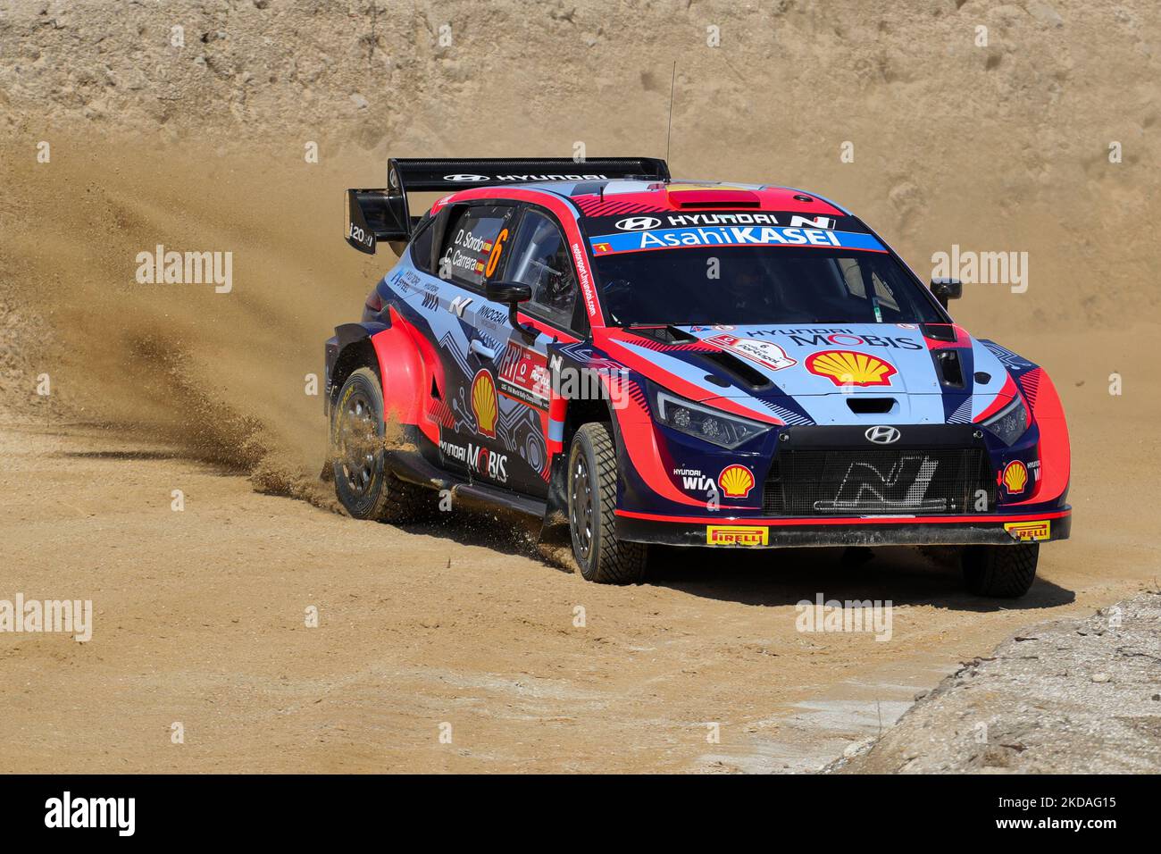 in action during the Shakedown - Baltar of the WRC Vodafone Rally ...