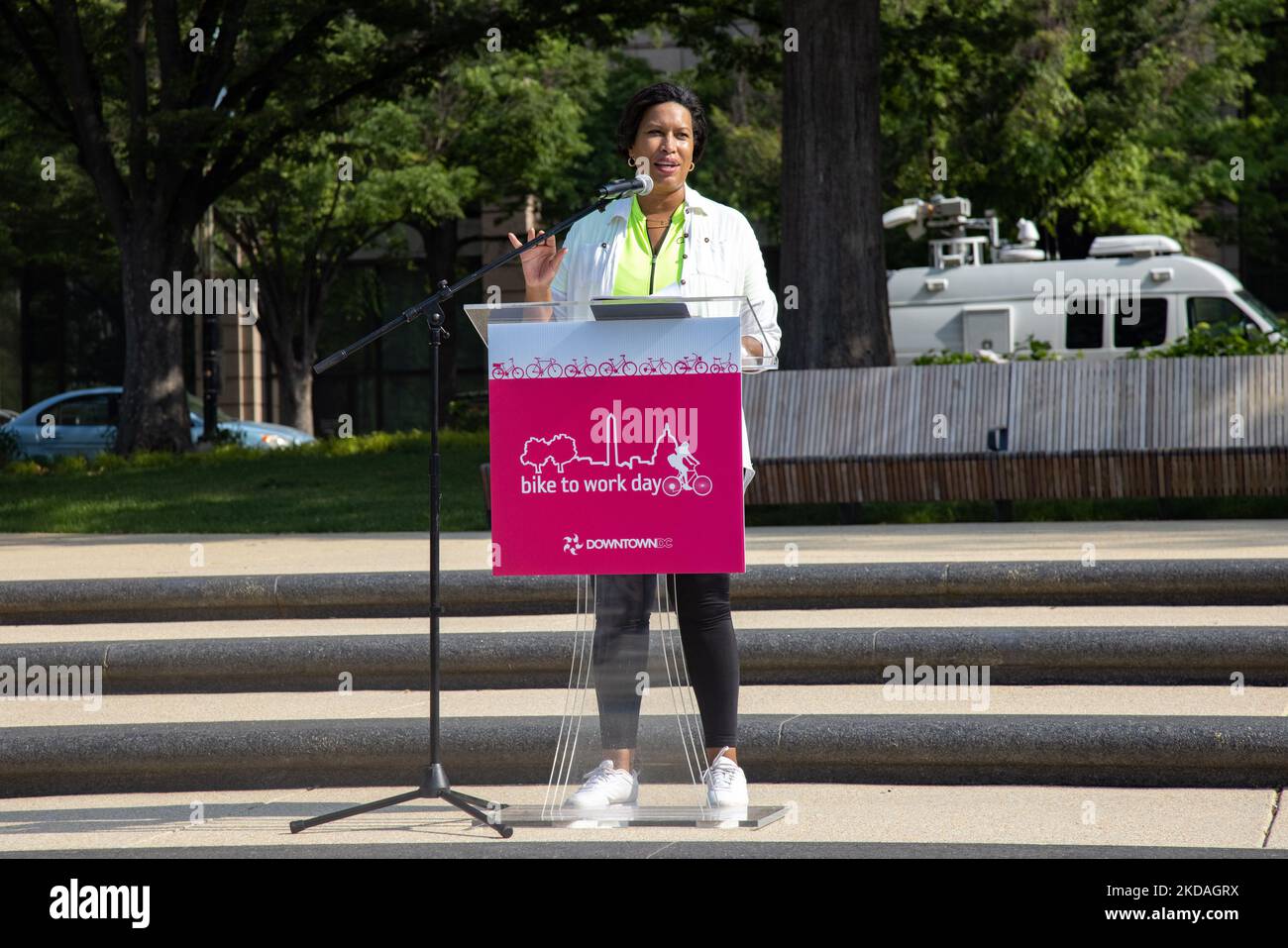 Washington, D.C. Mayor Muriel Bowser speaks at the 2022 Bike to Work ...