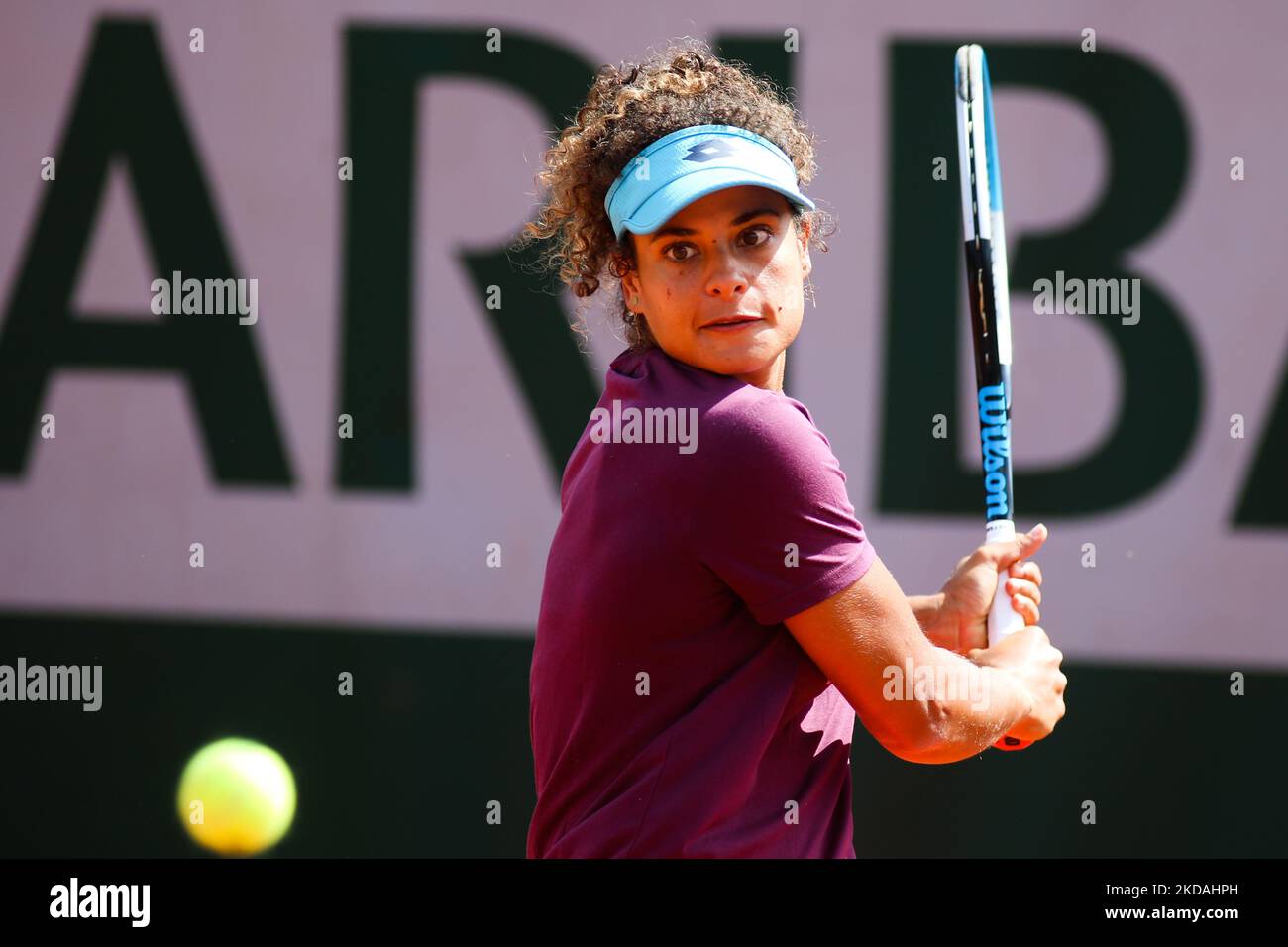 Mayar Sherif practicing in Roland Garros kids day, one day before the ...
