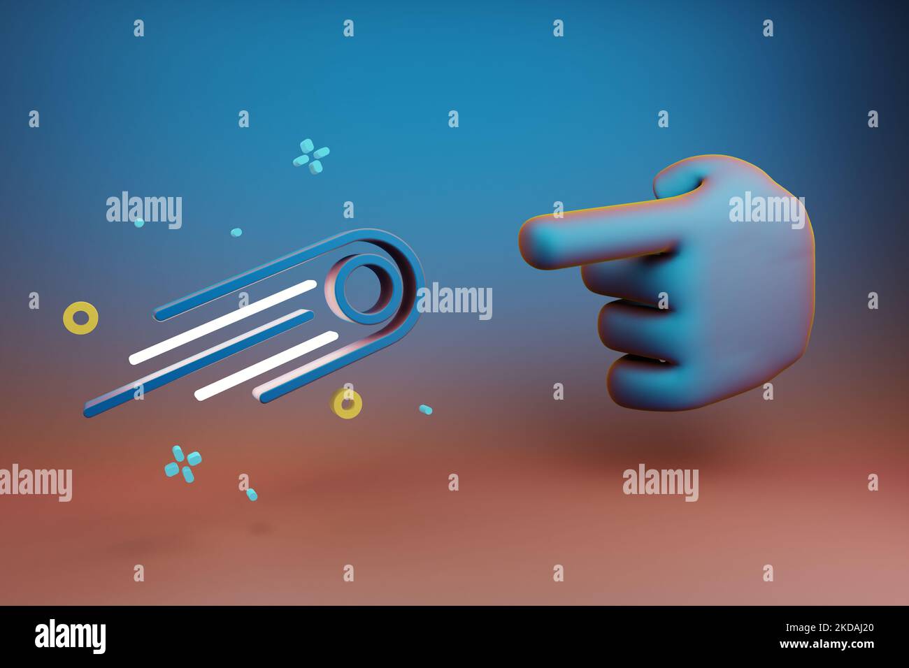 Beautiful illustrations abstract Hand index finger points to Comet and ...