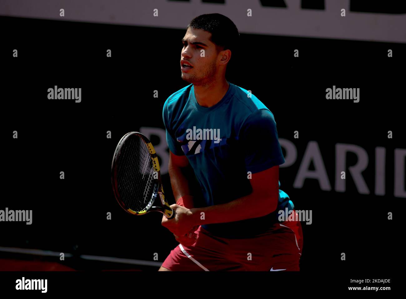 Carlos Alcaraz practicing during Roland Garros Kids Day, one day before ...