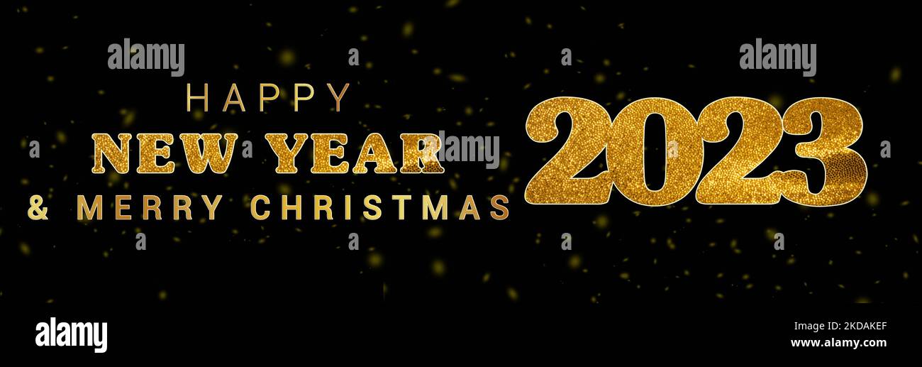 Happy new year 2023 black and golden poster. 3d illustration 3d ...