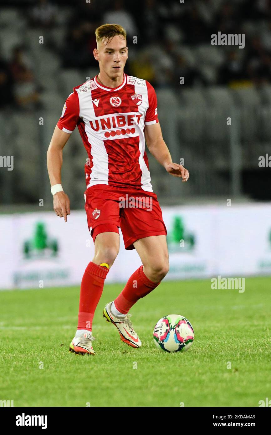Balthazar Pierret of Dinamo Bucuresti in action during Universitatea ...