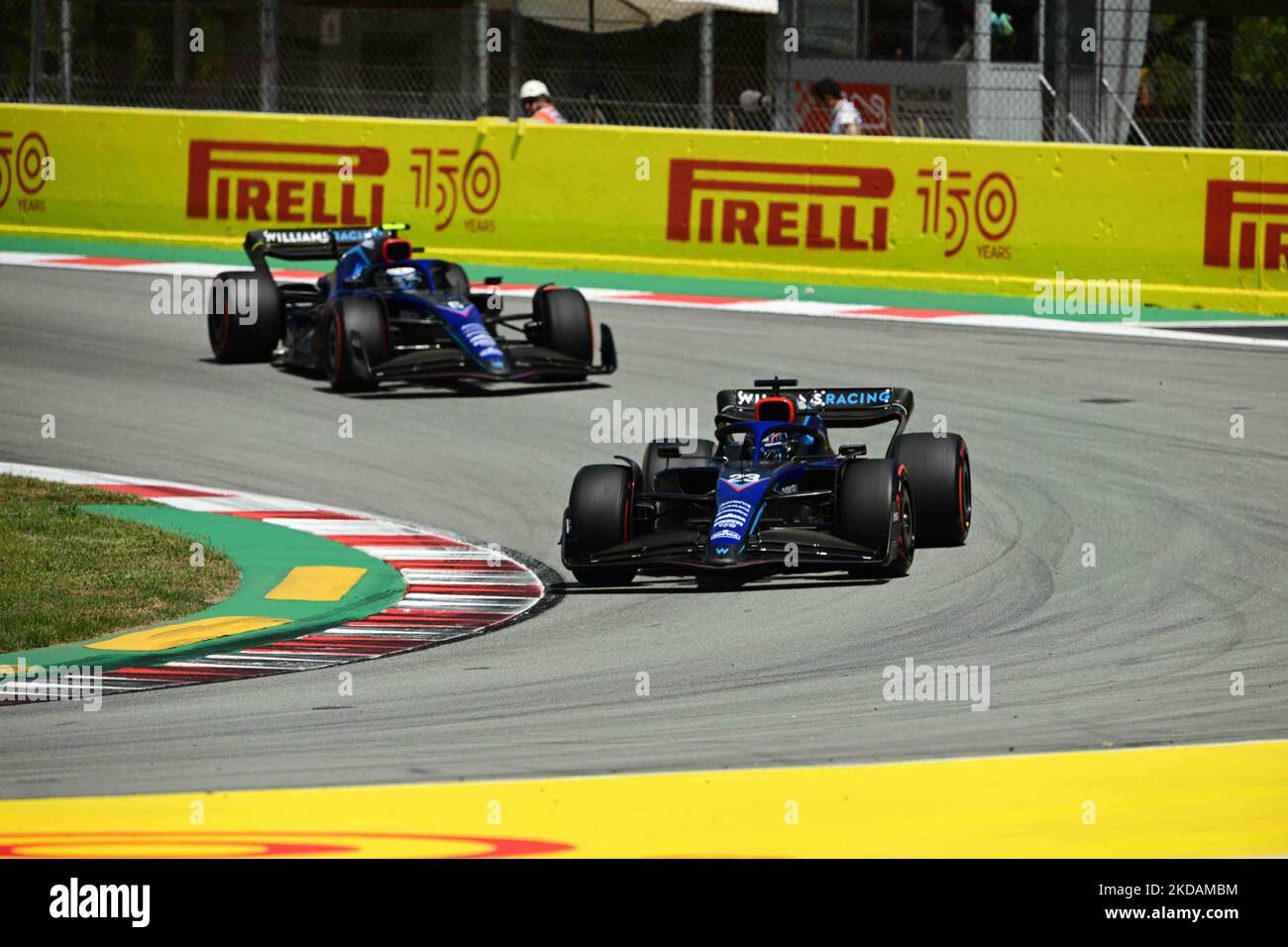 f23 and Nicholas Latifi of Williams Racing battle during the race of ...
