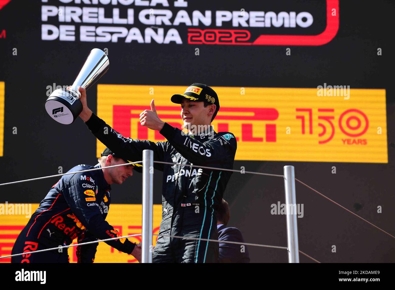 George russel celebrating hi-res stock photography and images - Alamy