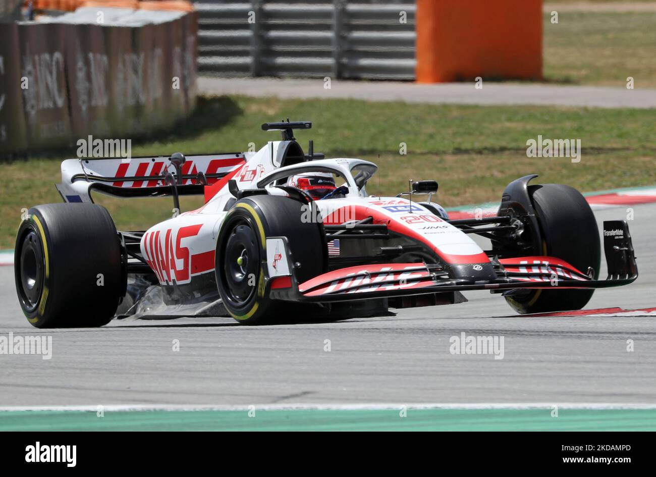 Kevin Magnussen's Haas during thev Formula 1 Pirelli GP of Spain, held ...