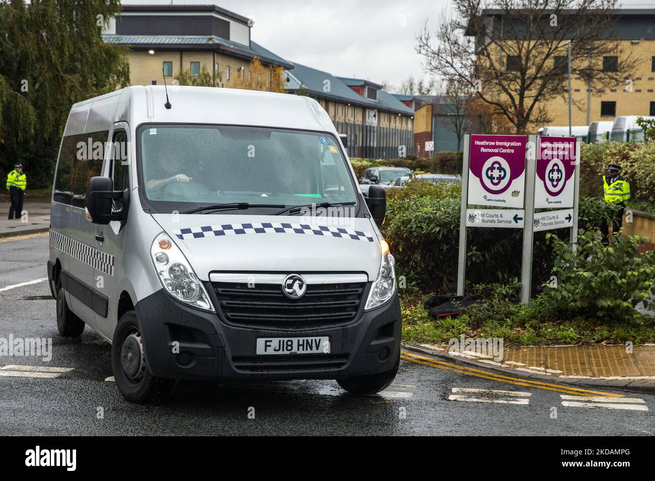 Harmondsworth, UK. 5th November, 2022. A prison service vehicle leaves ...