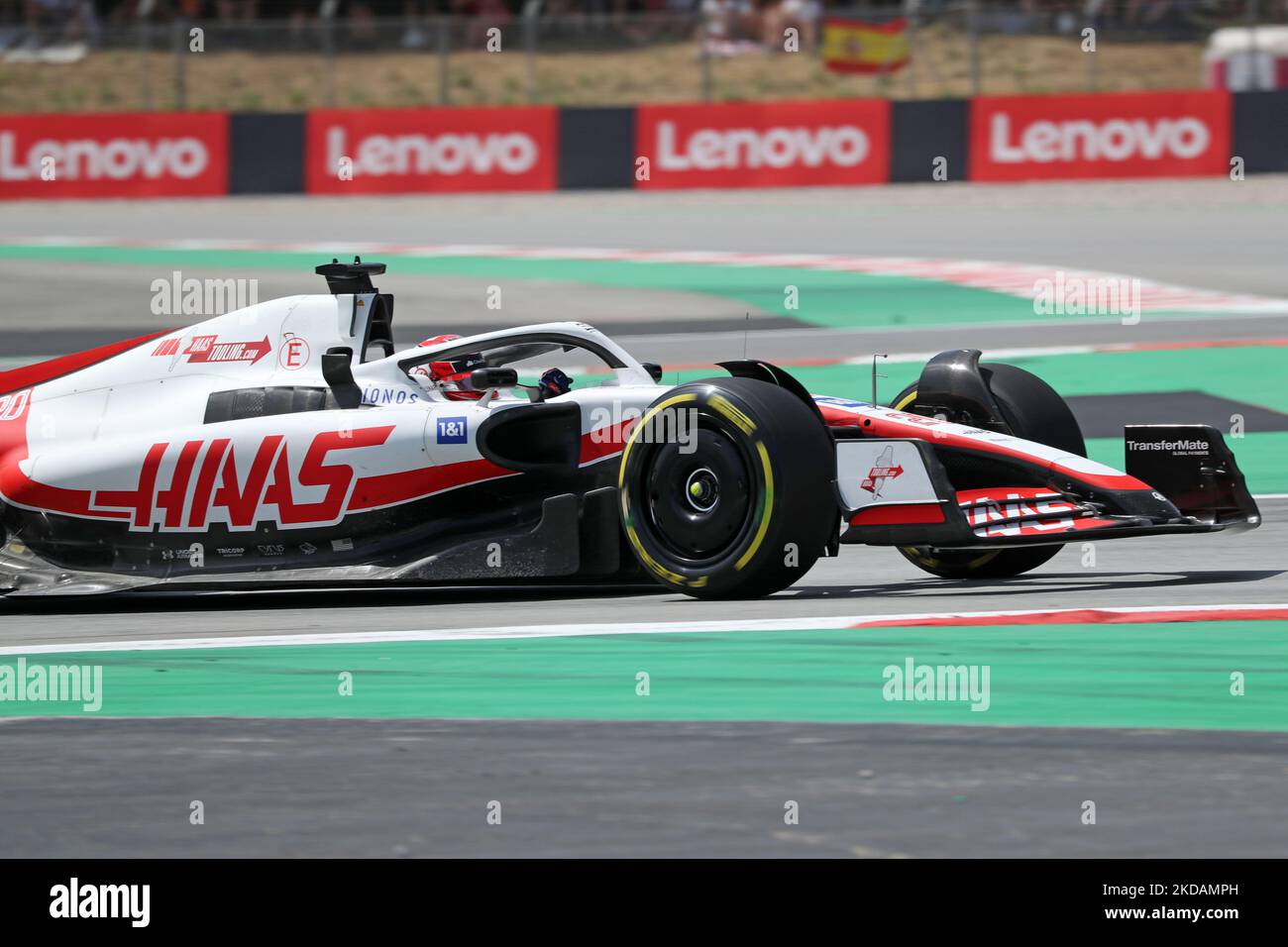 Kevin Magnussen's Haas during thev Formula 1 Pirelli GP of Spain, held ...