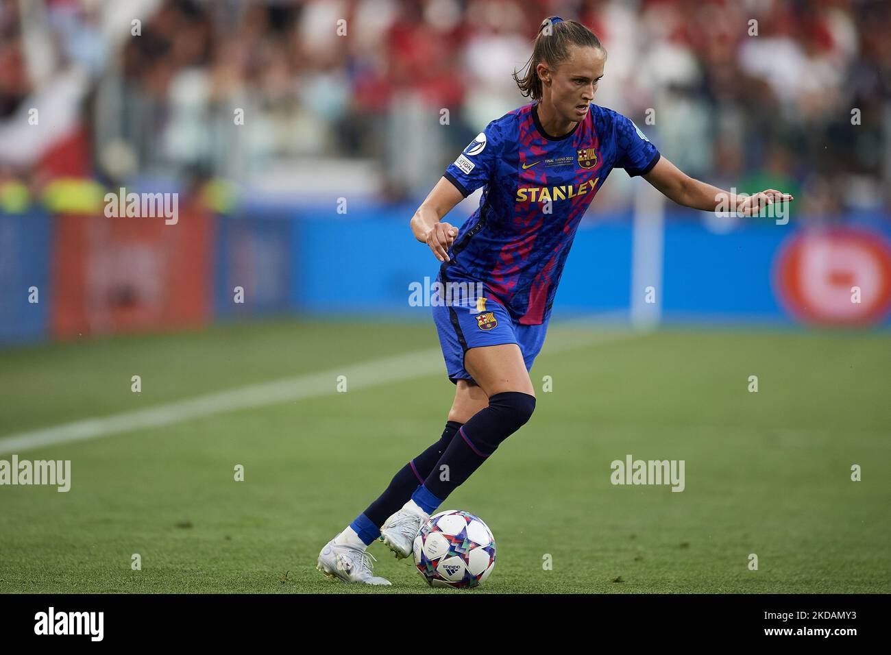 Caroline Graham Hansen of Barcelona in action during the UEFA Women's ...