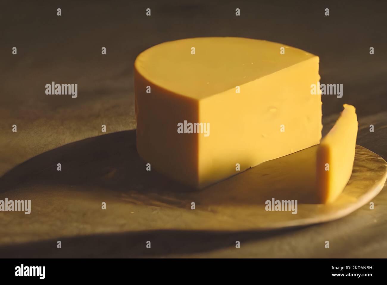 A closeup shot of a sliced granular cheese Stock Photo - Alamy