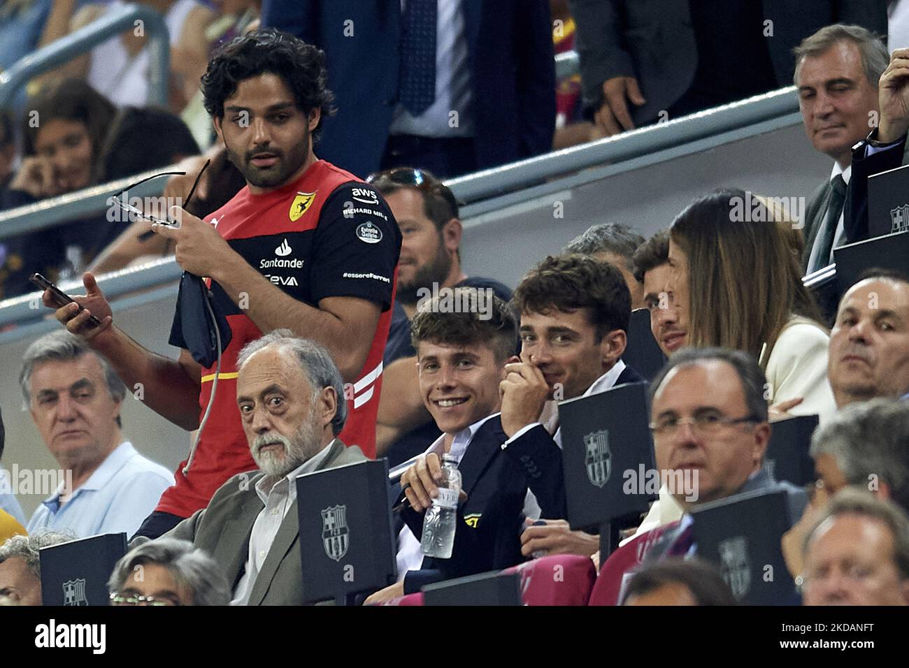 Charles Leclerc together a his supporter during the LaLiga Santander ...