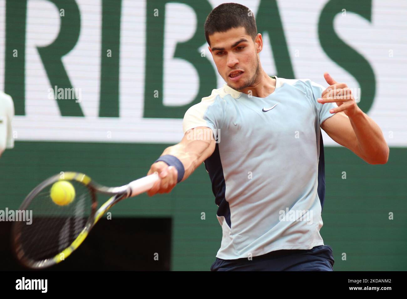 Carlos Alcaraz during his match against Juan Ignacio Londero on Philipe ...