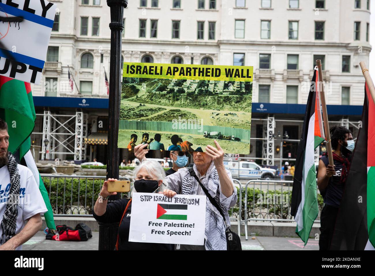Palestinian protesters and their allies gathered to denounce Israeli ...