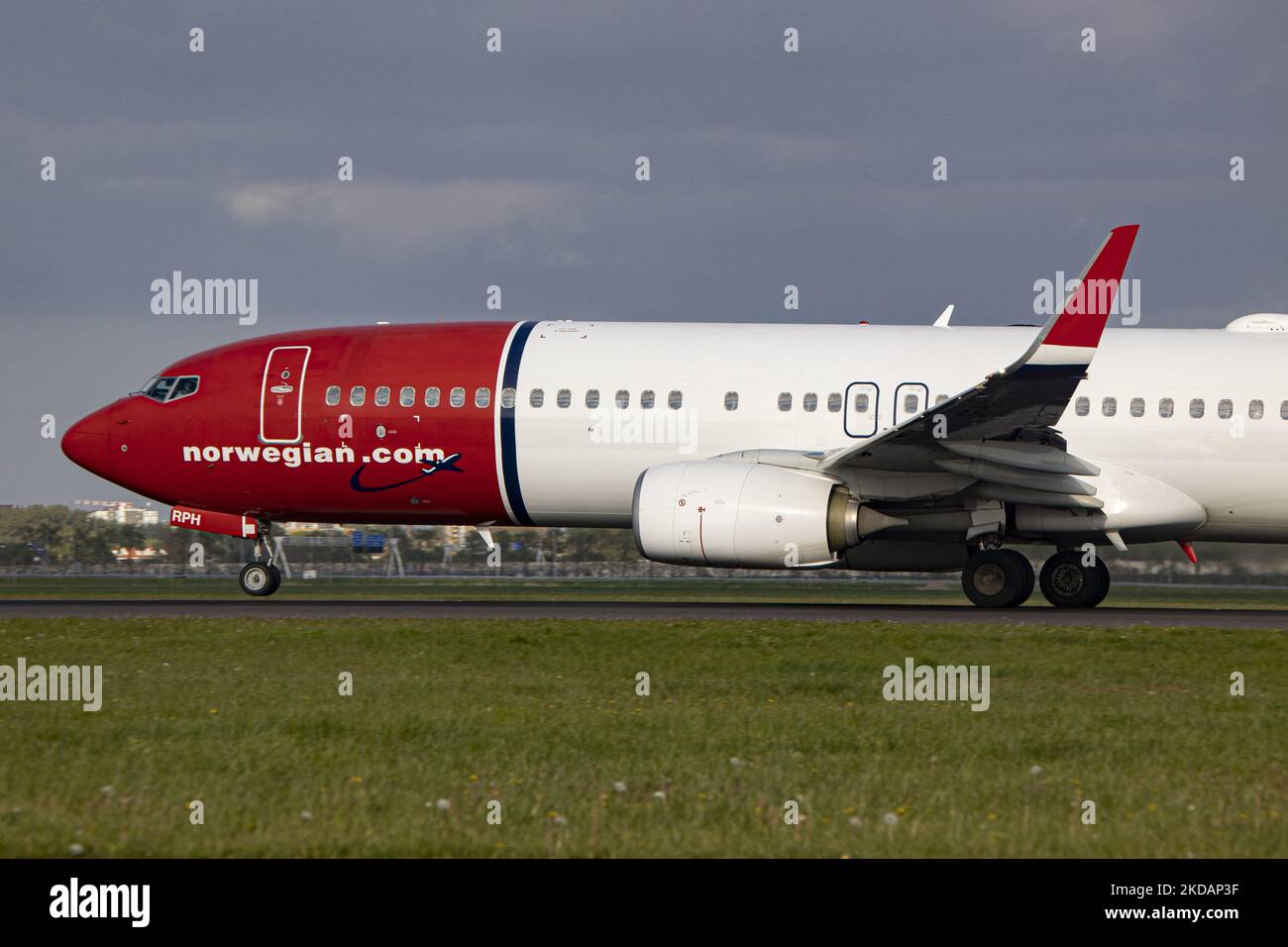 Norwegian Boeing 737-800 aircraft departing from Amsterdam Schiphol ...