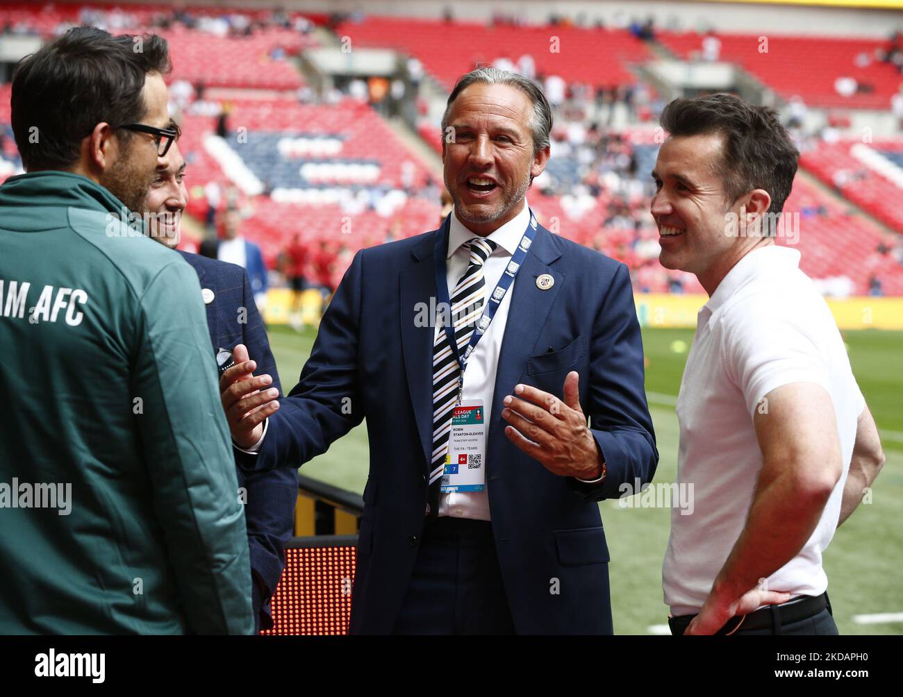 LONDON, ENGLAND - MAY 22: L-R Wrexham co-owner Ryan Reynolds, co- owner ...