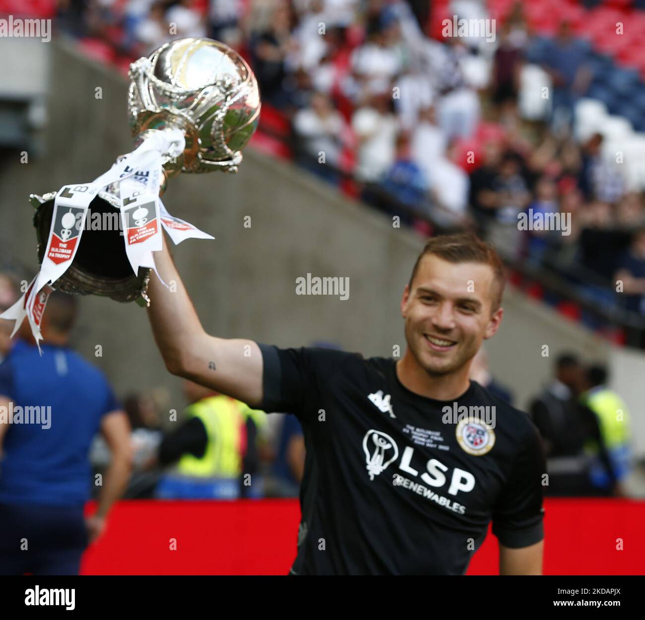 LONDON, ENGLAND - MAY 22: Michael Cheek of Bromley with FA Tropht afte ...